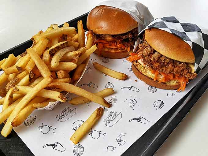 Sandwich Meals: A box of joy containing multiple paths to happiness – each burger representing a different expression of Nonla's commitment to quality.