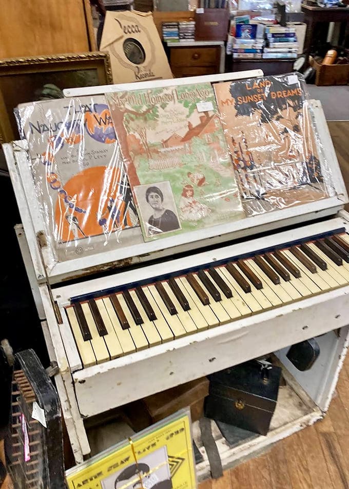 This antique piano has accompanied more sing-alongs and family gatherings than Spotify ever will, and it doesn't need WiFi.