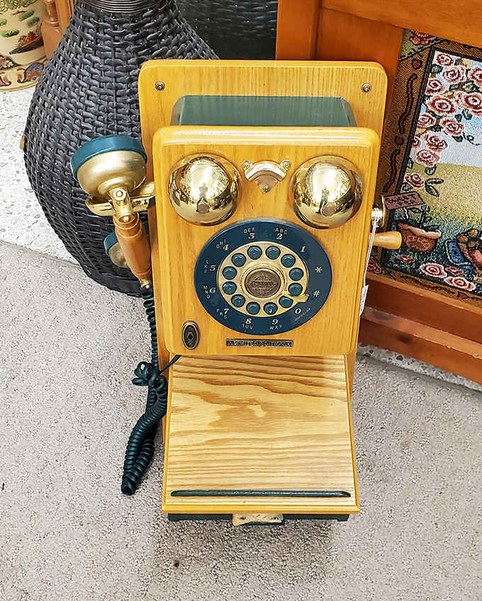 This wooden wall telephone isn't just decorative &ndash; it's a conversation piece that reminds us how we once had to stand in one place to talk.