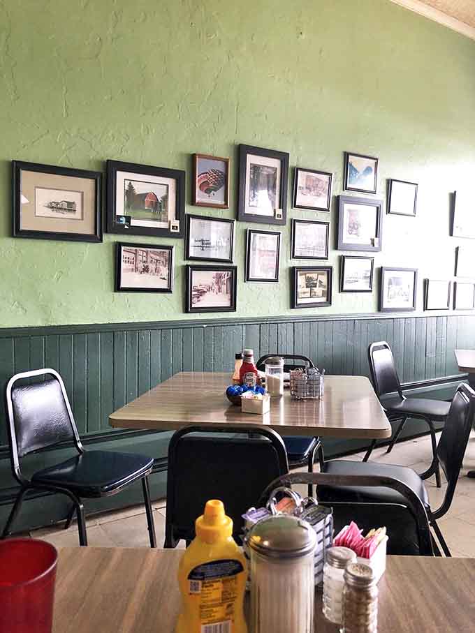 Simple tables and comfortable seating create the perfect environment for lingering over coffee and conversation, like diners were meant to be enjoyed.