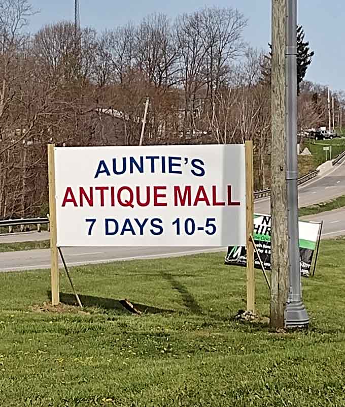 Simple yet inviting, this roadside beacon guides antique enthusiasts and curious travelers alike to one of Ohio's most captivating retail adventures.