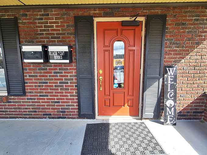 That unassuming red door is actually a portal to thirteen different literary dimensions, no magic wardrobe required for entry.