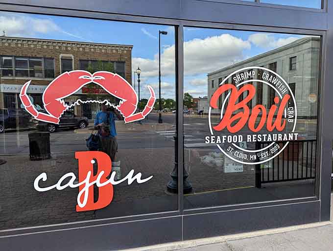 The storefront beckons with promises of crab, shrimp, and crawfish adventures waiting inside.