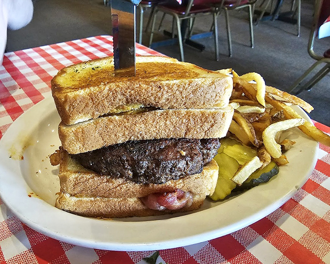 A perfectly grilled sandwich that demonstrates Sunrise Inn's mastery extends well beyond their famous Italian specialties.