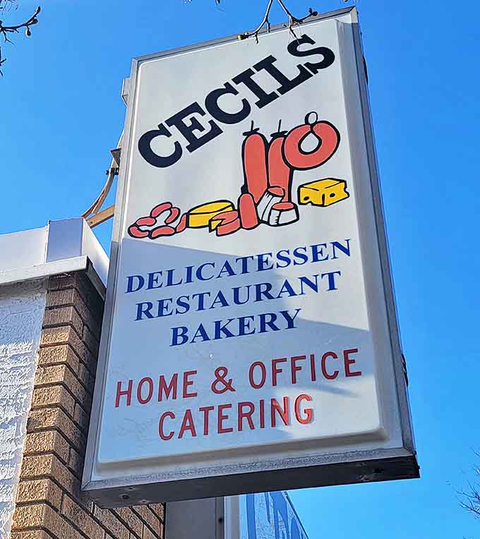 Cecil's sign promises three essential food groups: delicatessen, restaurant, and bakery &ndash; the holy trinity of comfort food.