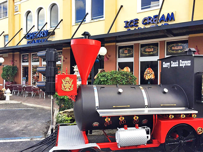 All aboard the Cherry Smash Express &ndash; this charming train fixture adds another layer of whimsy to an already playful.