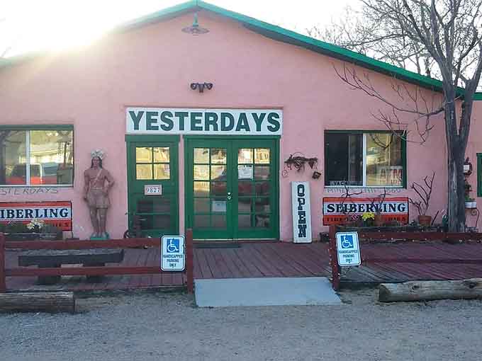 Yesterdays Restaurant serves up meals in a pink building that proves the Old West didn't have to be all brown and beige to be authentic.