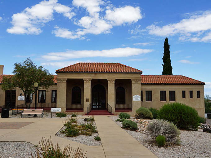 The Clark Memorial Clubhouse's Spanish Colonial architecture stands as a testament to Clarkdale's mining prosperity and community-minded founders.