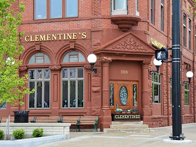 The welcoming doorway promises culinary treasures within, inviting passersby to step from ordinary life into an extraordinary dining experience.