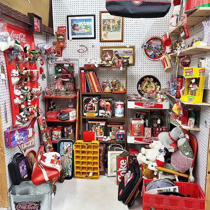 Coca-Cola heaven for collectors &ndash; from vintage advertisements to plush polar bears, this corner celebrates America's love affair with its favorite soda.