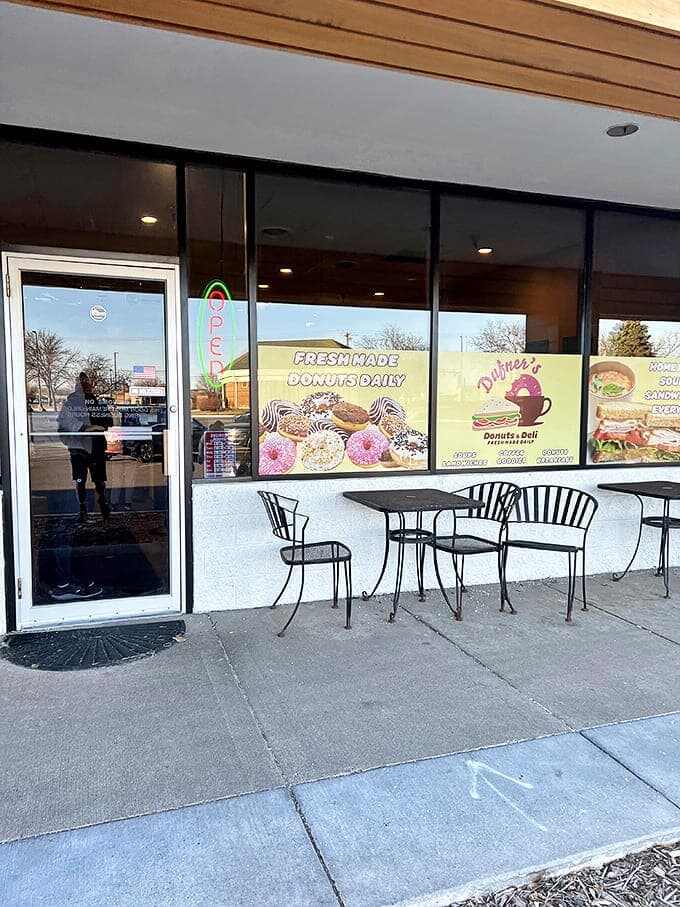 A breath of fresh air &ndash; outdoor seating perfect for enjoying Minneapolis' precious warm days with a sandwich and sweet treat in hand.