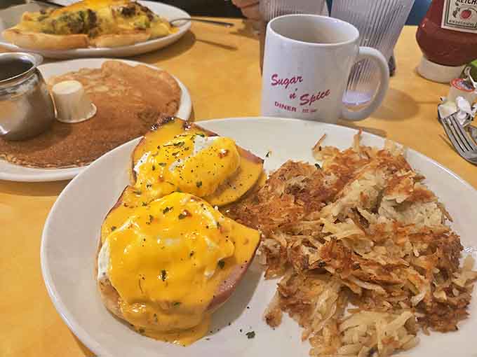 Eggs Benedict that would make the pope jealous &ndash; perfectly poached eggs wearing hollandaise robes atop their English muffin thrones.