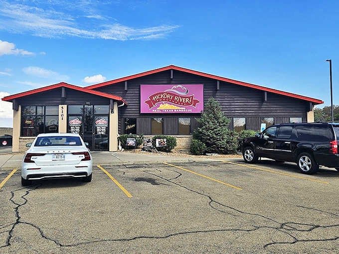 Your chariot awaits &ndash; convenient parking means less distance between you and your barbecue destiny at Hickory River.