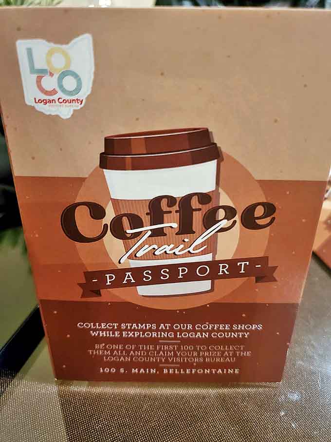 The Coffee Trail passport &ndash; turning caffeine addiction into a legitimate hobby with stamps, prizes, and bragging rights across Logan County.
