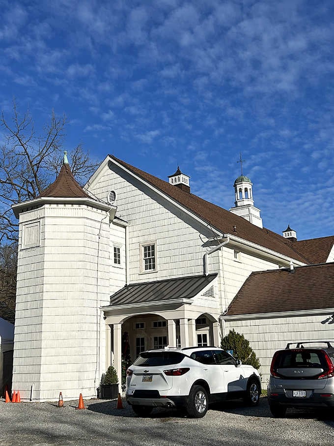 The Barn: Rustic simplicity stands in stark contrast to Tudor elegance, a reminder of the area's agricultural roots.