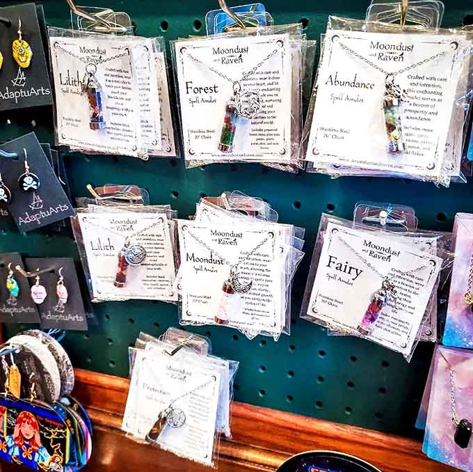 These tiny bottle necklaces contain "spell ingredients" that might not actually grant wishes, but will definitely start conversations at your next dinner party.