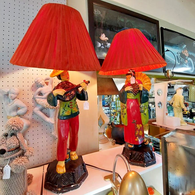 Lamps: These colorful character lamps bring whimsy to any room &ndash; proof that lighting fixtures were once conversation pieces, not just utilities.