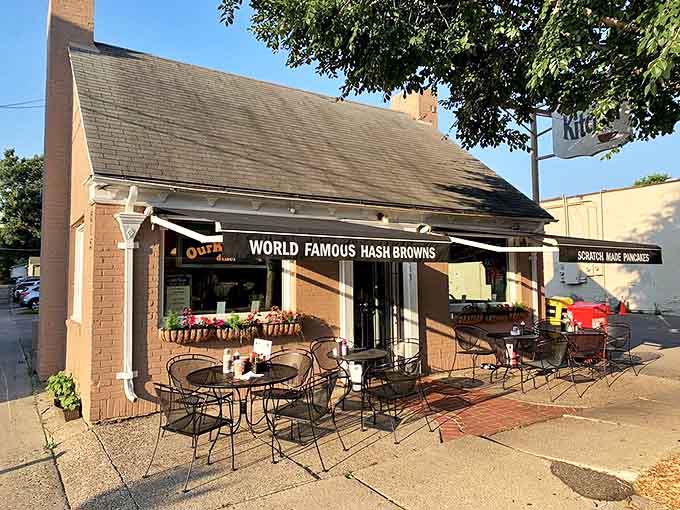Outdoor seating for those rare perfect Minnesota days when pancakes taste even better with a side of sunshine.