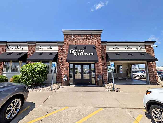 The George's sign stands as a beacon to hungry travelers, promising authentic diner delights beneath dramatic Ohio skies.