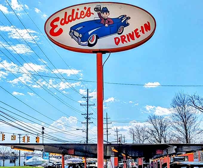 That cartoon character in his blue convertible has been guiding hungry travelers to happiness for generations, a roadside North Star of nostalgia.