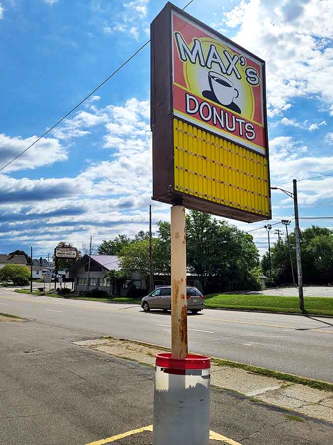 The iconic Mrs. Mac's Kitchen sign stands as a beacon for hungry travelers &ndash; that happy hour announcement is just bonus motivation to stop.