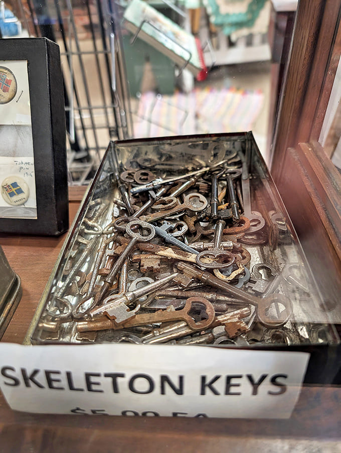 A tray of skeleton keys – each one once unlocking something precious enough to secure – now waits to inspire collectors who appreciate history you can hold in your hand.