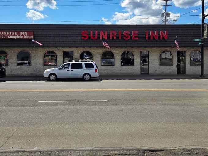 The exterior view shows a classic American restaurant that's been feeding the community one delicious meal at a time.