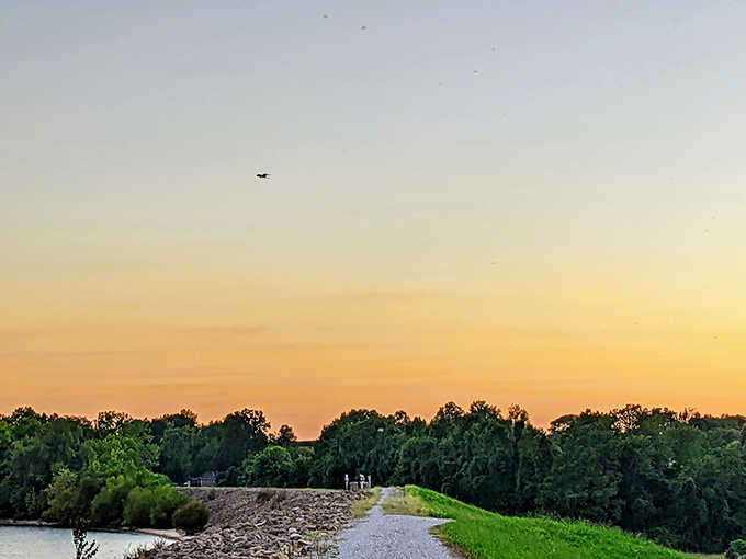 Sunset paints the sky in colors so vivid they seem almost artificial &ndash; nature's way of saying goodnight after a perfect day at Keyesport Beach.
