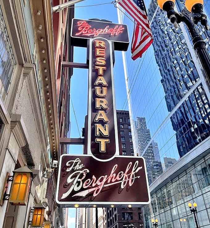 That vertical sign pointing the way to German comfort food has guided hungry souls for over a century.