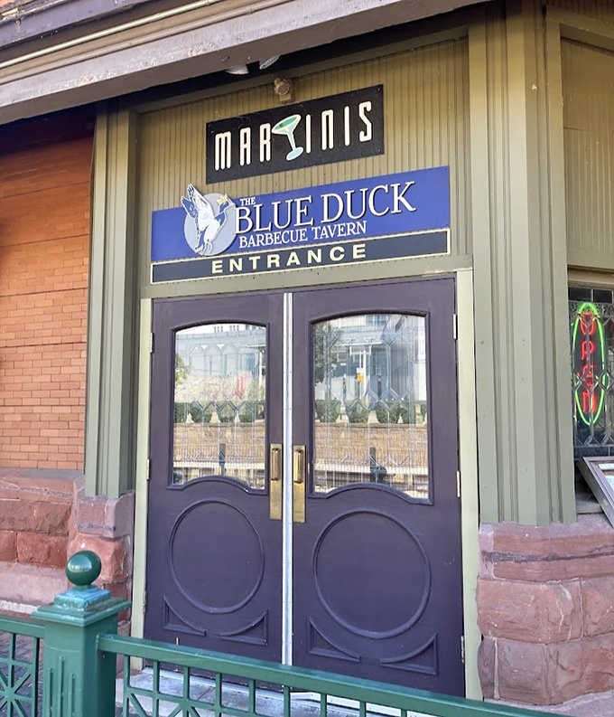 The gateway to barbecue bliss &ndash; these doors promise a warm welcome and the intoxicating aroma of meats smoked to perfection.