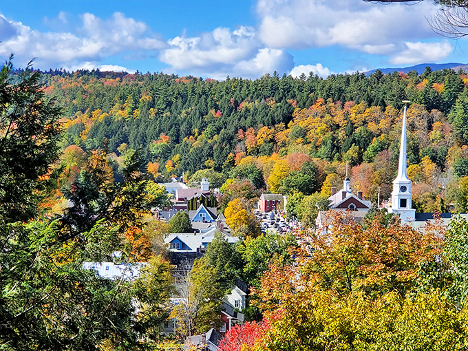 Fall foliage transforms Stowe into nature's masterpiece &ndash; a kaleidoscope of colors that no camera can truly capture.