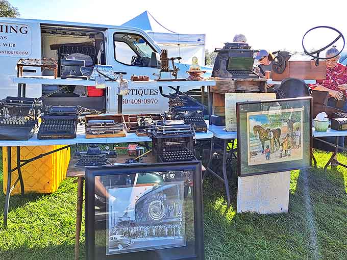 Typewriters that once clacked out love letters and business memos now serve as conversation pieces, mechanical dinosaurs from the pre-digital age.