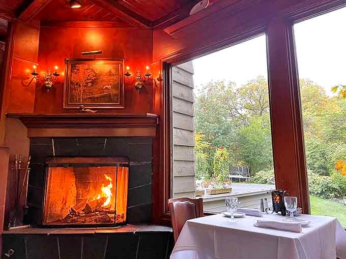 A crackling fire creates the perfect backdrop for that Wellington, proving some dining experiences warm both body and soul.