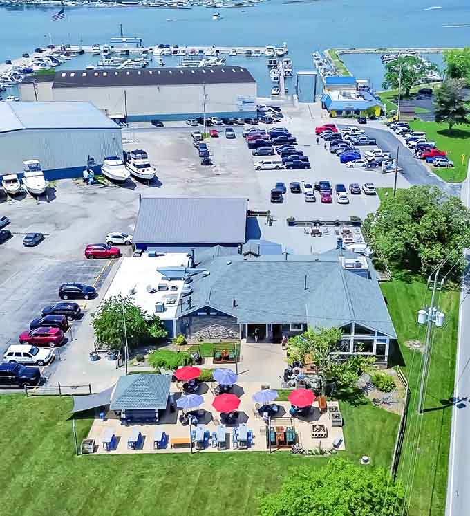 From above, the sprawling property showcases multiple dining options, all leading to the same delicious destination.