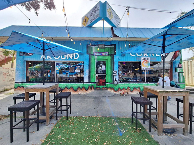 The welcoming entrance promises good times ahead, with its bright colors and playful signage inviting passersby to step into gaming history.