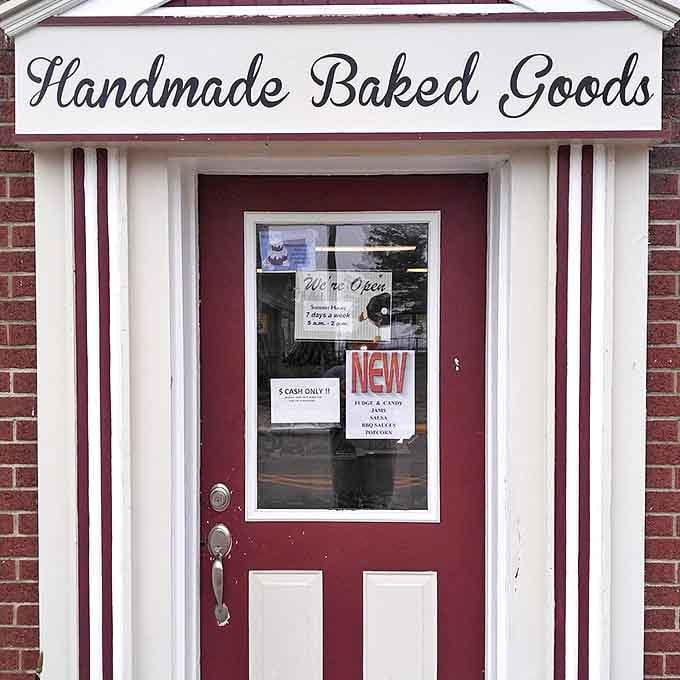 The entrance to donut paradise &ndash; where that "Handmade Baked Goods" sign makes a promise that Murphy's keeps with every single item.