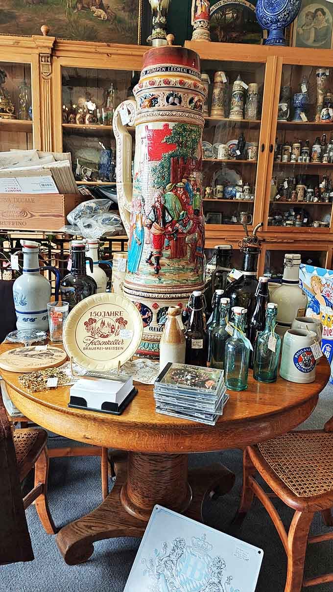 This towering German beer stein isn't just a drinking vessel &ndash; it's practically architecture with a handle and a story.