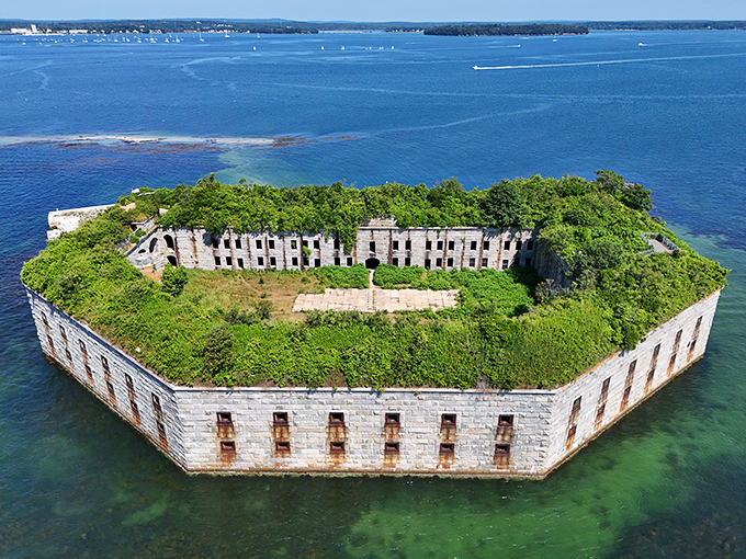 Fort Gorges stands as Portland Harbor's forgotten guardian, its granite walls telling stories of preparation for conflicts that never came.