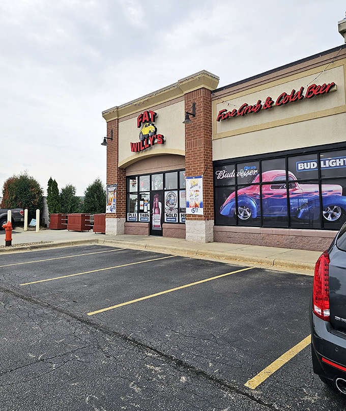 The final approach to flavor town&mdash;that moment when you see the Fat Willy's sign and know you're minutes away from automotive-themed culinary bliss.