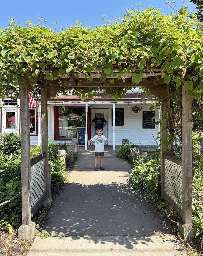 A vine-covered trellis creates nature's perfect entrance &ndash; the gateway to ice cream paradise that's been welcoming sweet-toothed pilgrims for generations.