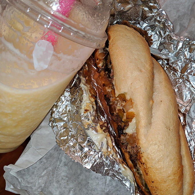 The ultimate Detroit power couple &ndash; a legendary Philly cheesesteak and refreshing smoothie, proving opposites really do attract on the same tray.