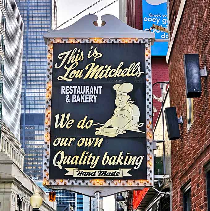 That hand-painted sign isn't just advertising; it's a promise of quality baking that's been kept for nearly a century.