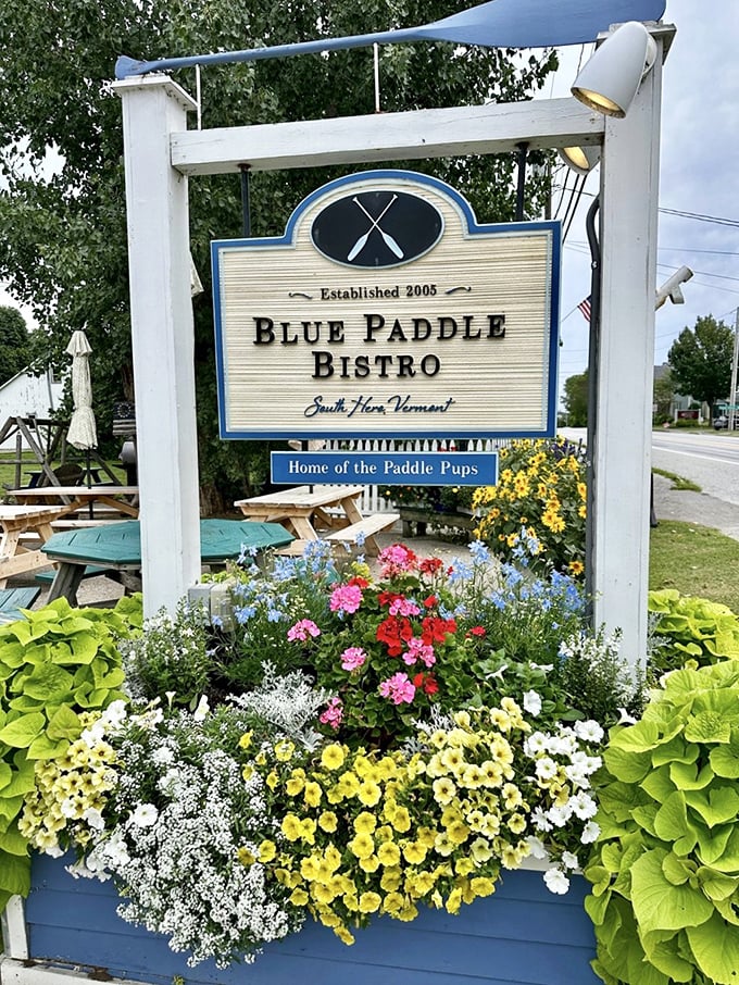 The sign that locals look for and visitors quickly learn to love &ndash; promising exceptional dining in South Hero's island paradise.