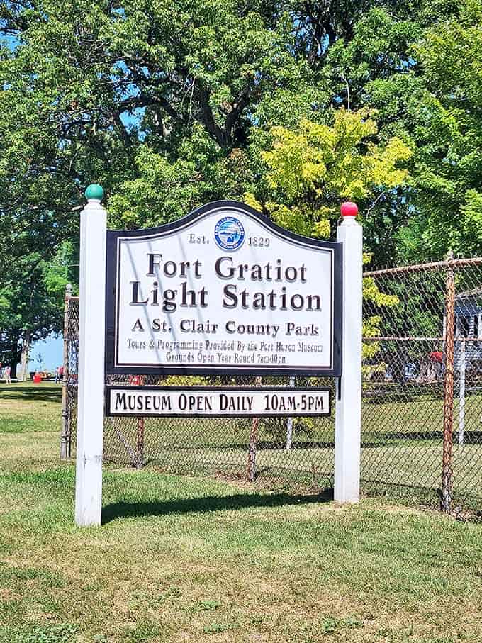 The official signage welcomes visitors to this St. Clair County Park, where the Port Huron Museum provides tours and programming throughout the year.