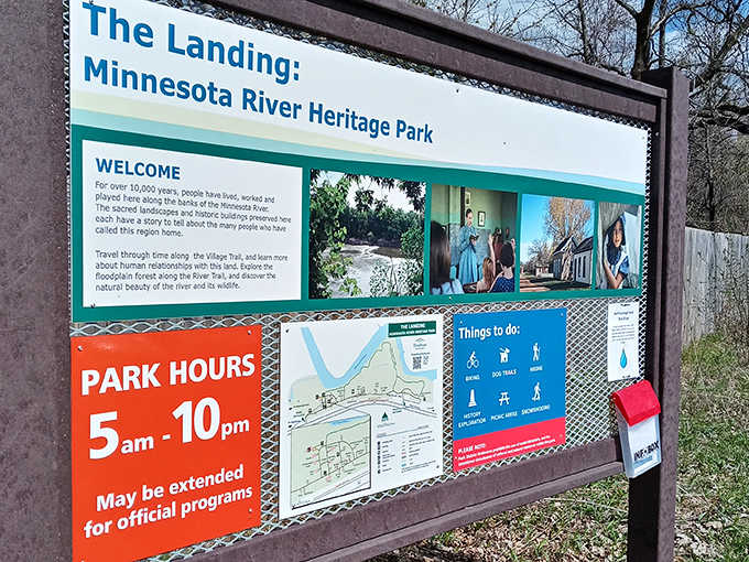 Park hours posted prominently remind us that even time travel has its limitations, though the memories will last far beyond closing time.