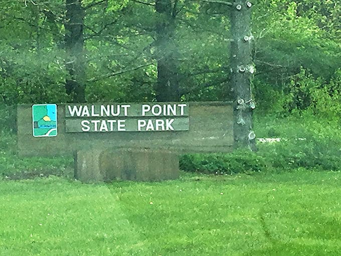 The park entrance sign: your official invitation to leave stress behind and enter a world where deadlines don't exist.