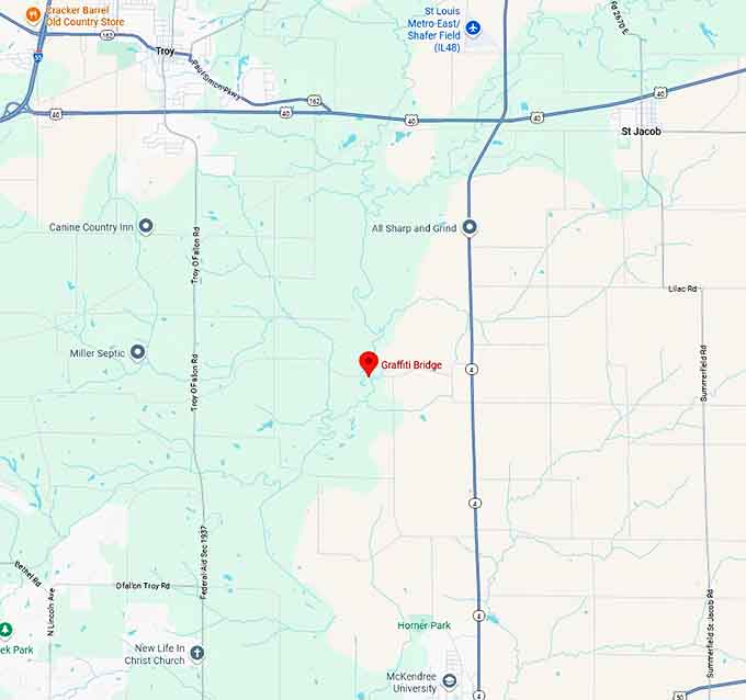 16. acid bridge (collinsville, illinois) map