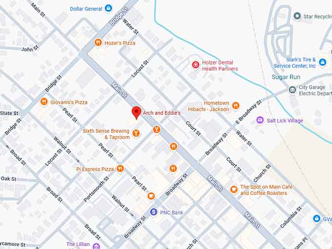 16. arch & eddie's (jackson) map