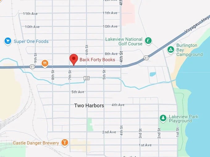 16. back forty books 10 map