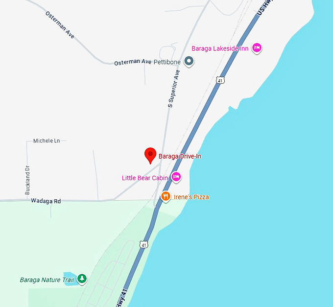 16. baraga drive in map